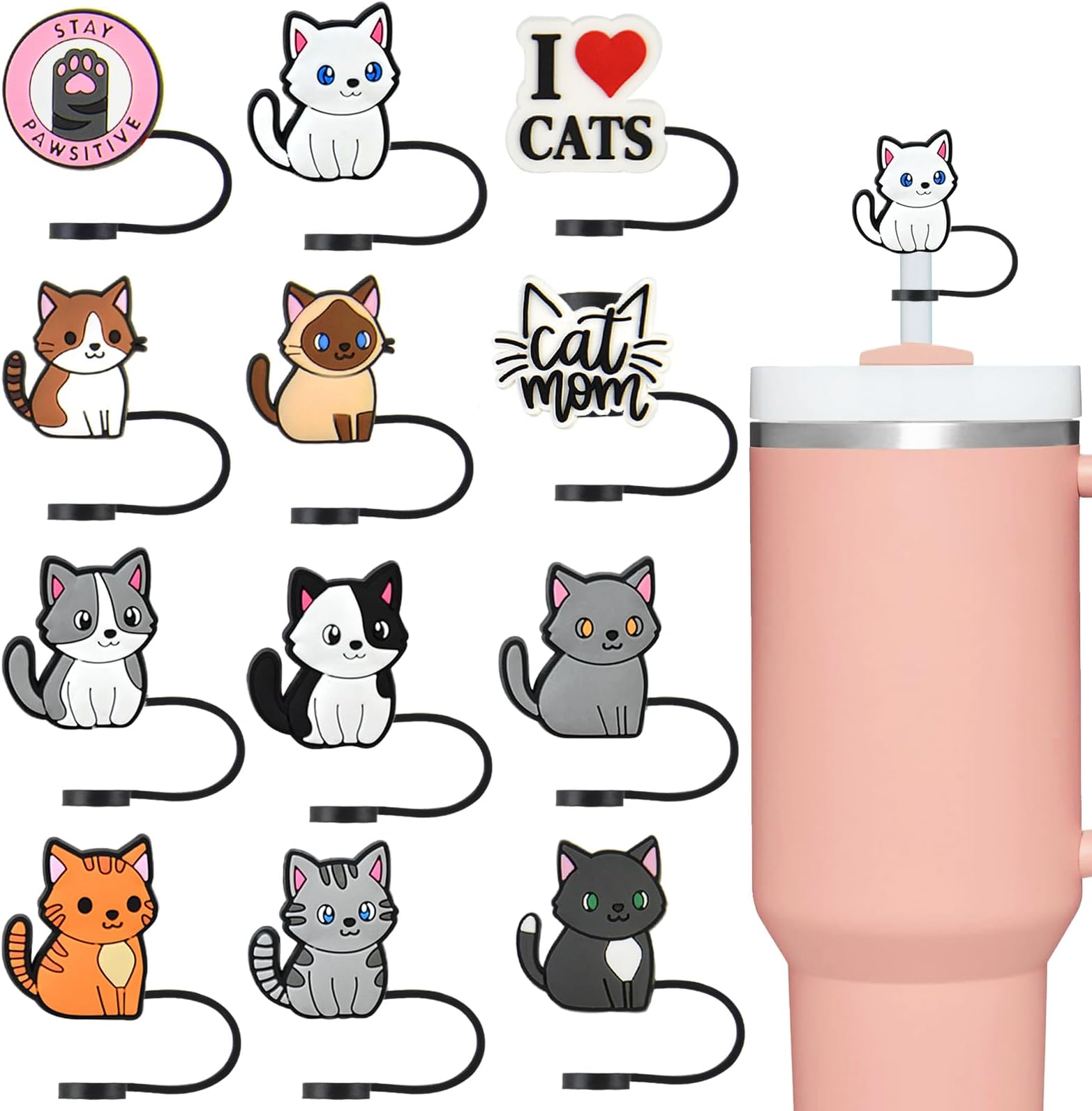 Amazon.com: Wanrive Stanley Straw Cover 8 Pack: 10MM Silicone Straw ...