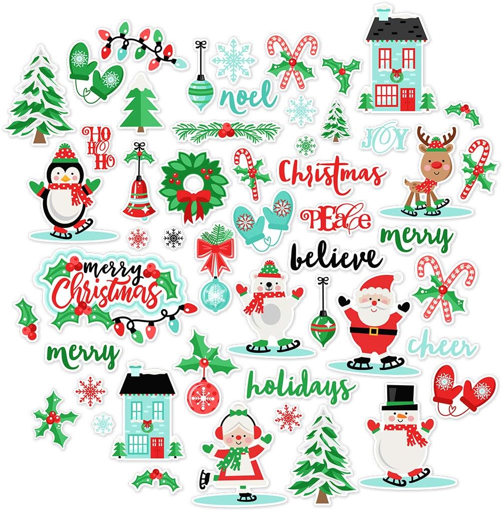 Amazon.com: Paper Die Cuts - Festive Christmas - Holiday Scrapbook ...