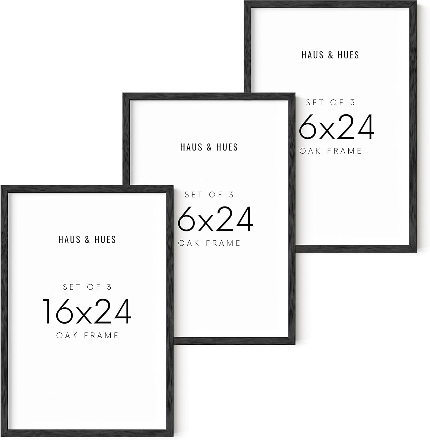 Amazon.com - HAUS AND HUES 16x24 Black Oak Frame Set of 3 - Large ...