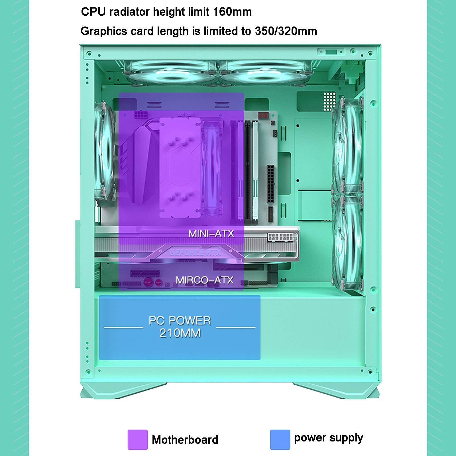 【がございま】 JF-TVQJ Computer Case Premium Mid-Tower ATX Case PC Gaming Case ...