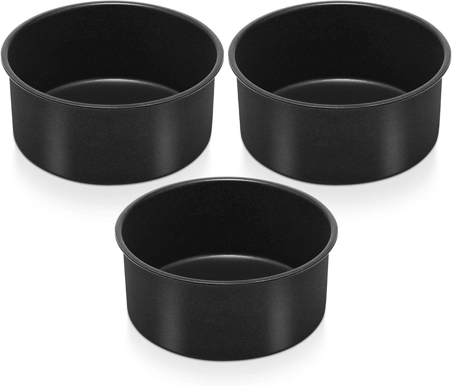 Herogo 6 Inch Cake Tin, Non Stick Round Cake Pan Set of 3, Stainless ...
