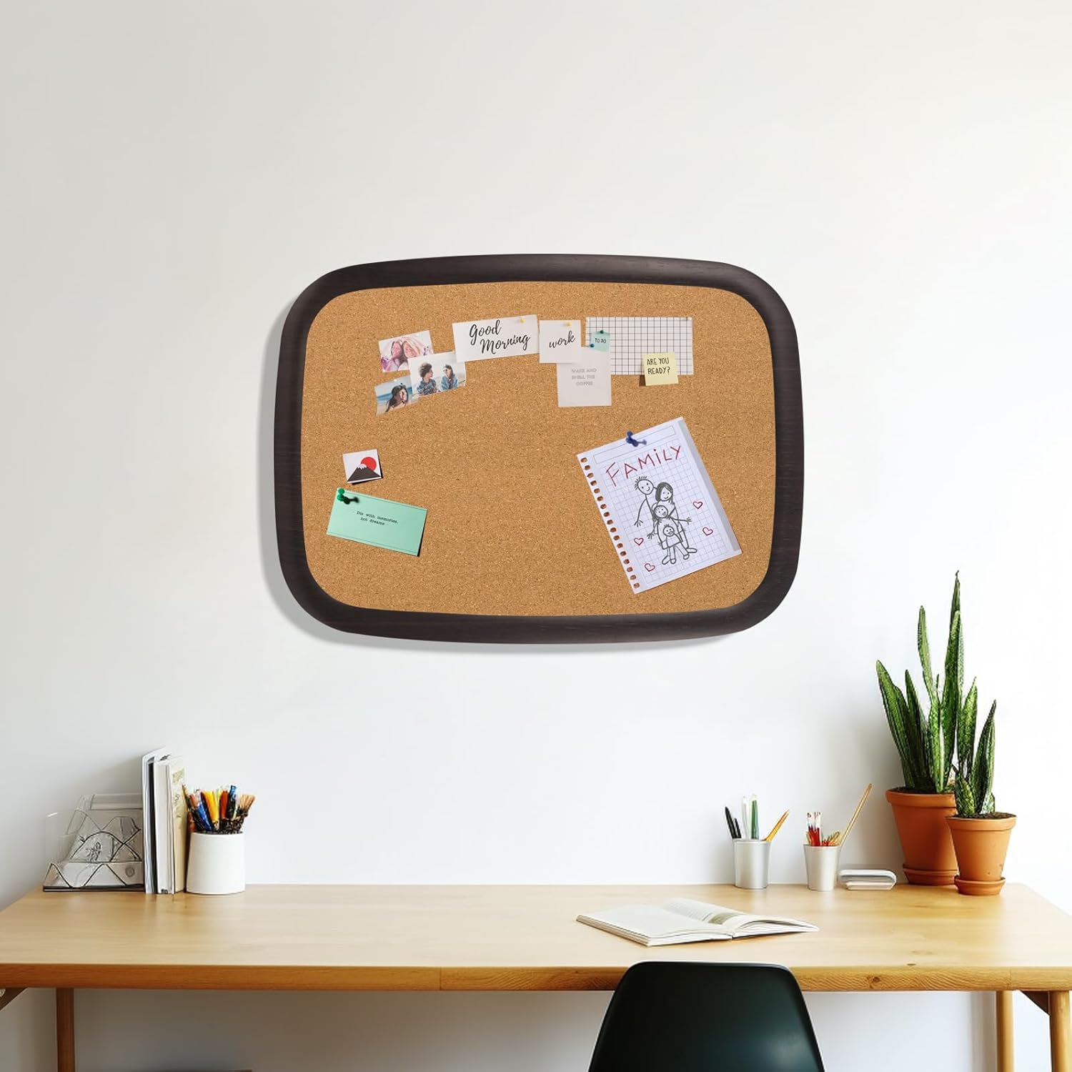 Tablero de corcho para paredes con marco, tablero de anuncios de 17 x ...