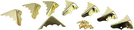 8pcs. Decorative Brass-Plated Box Corners with Mounting Screws ...