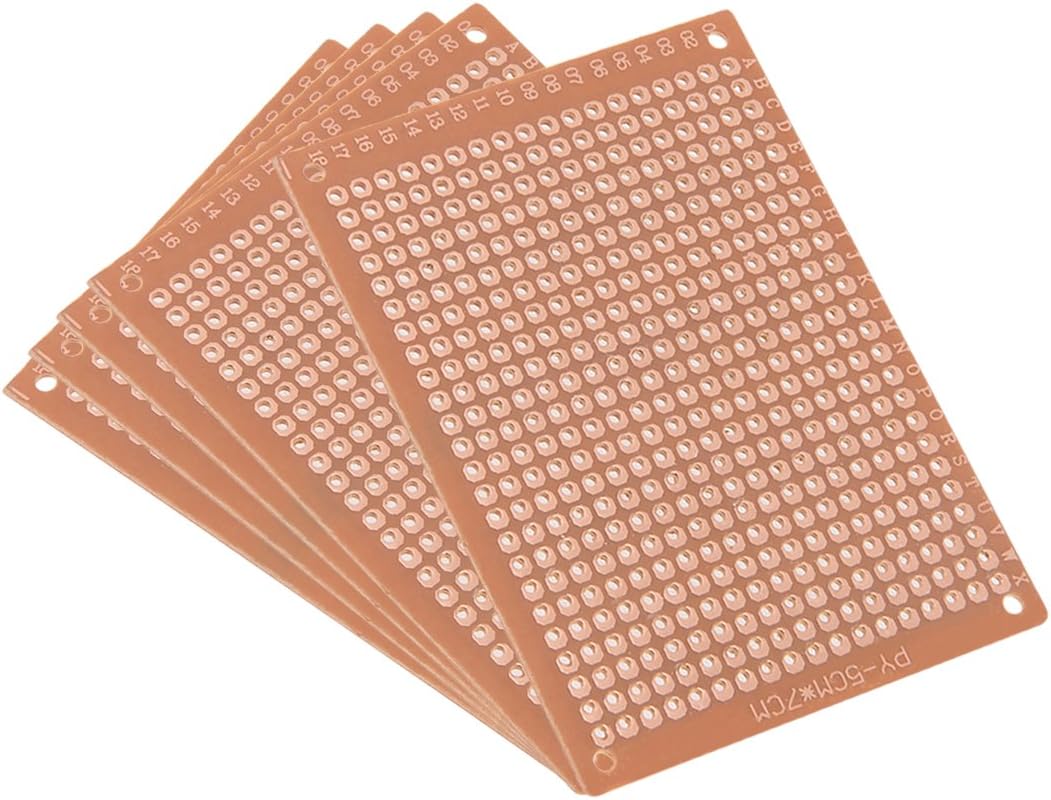sourcing map 5x7cm Single Sided Universal Paper Printed Circuit Board ...