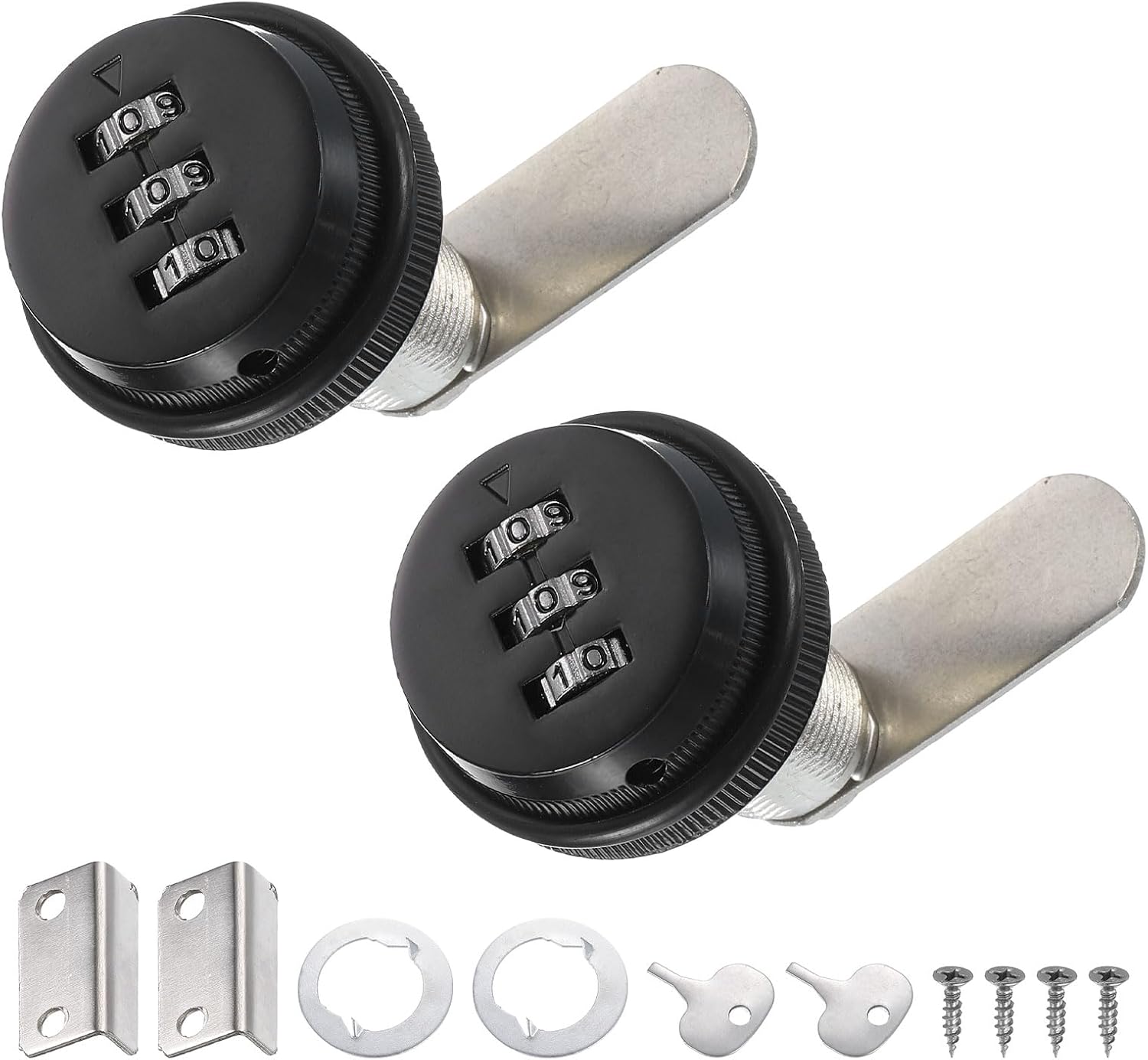 PATIKIL 1-1/8" Combination Cam Lock, 2 Pcs File Cabinet Locks with ...