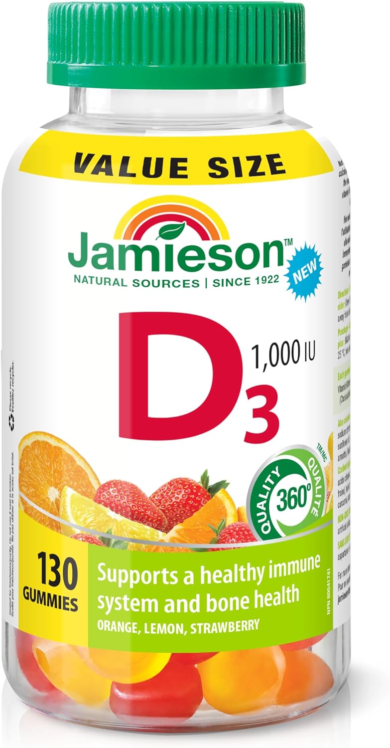 Jamieson Vitamin D3 Gummies for Immune and Bone Support