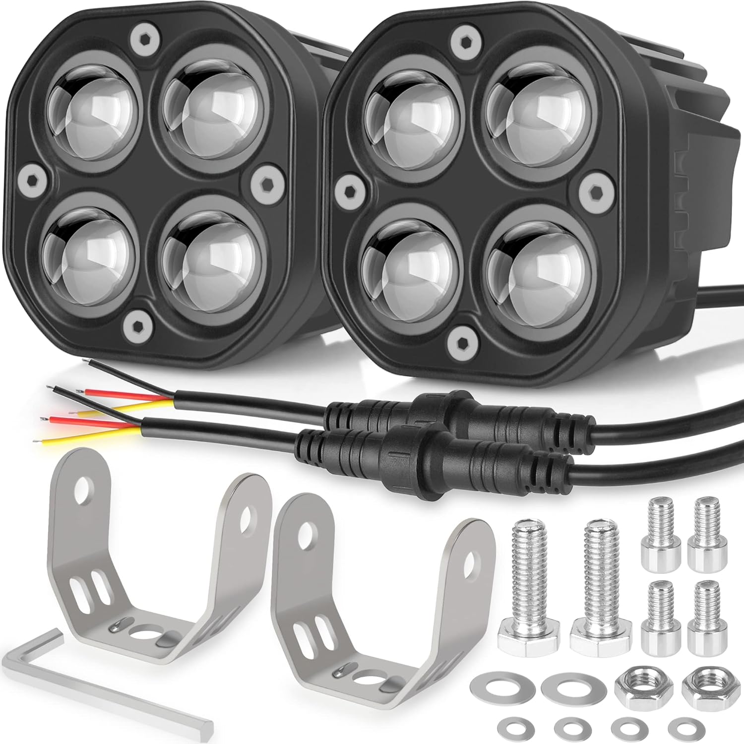 Amazon.com: XuanBaOffroad Led Driving Fog Lights White Yellow Double ...