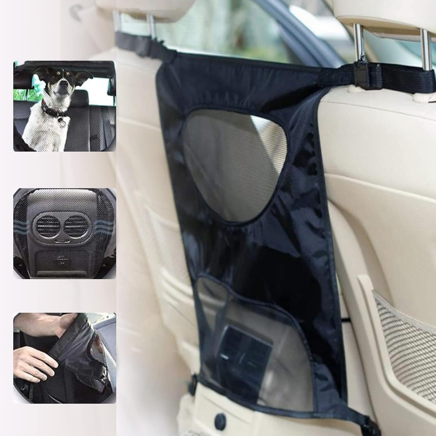 Pet Barrier,Dog Car Barrier,Dog Car Backseat Net Barrier with 2 Mesh ...