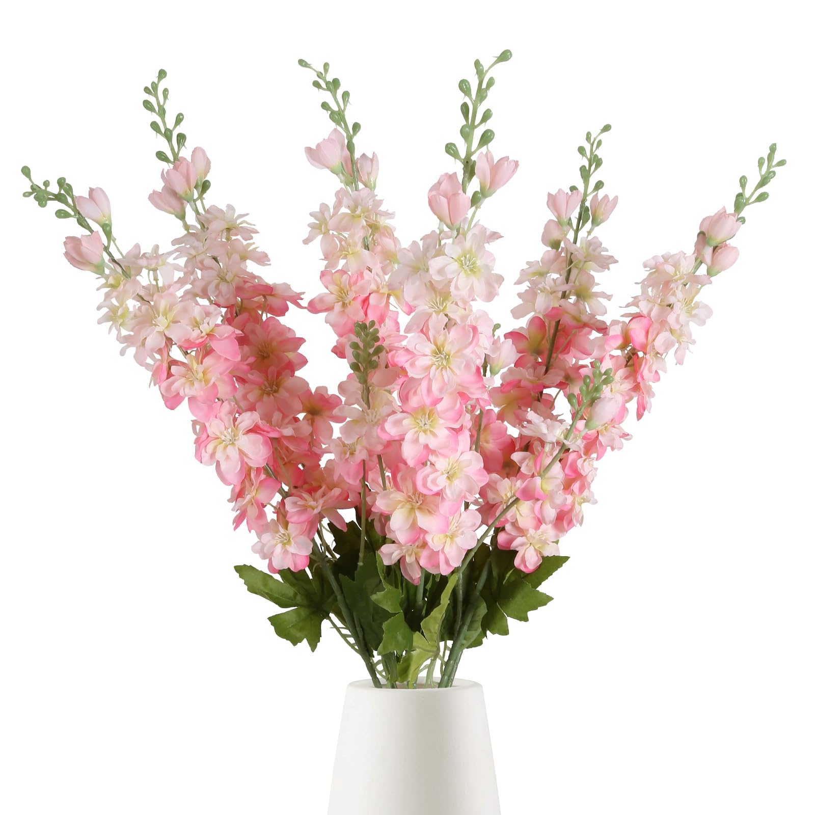 Amazon.com: INSUNSIX 6PCS Pink Artificial Flowers 33" Pink Delphinium ...