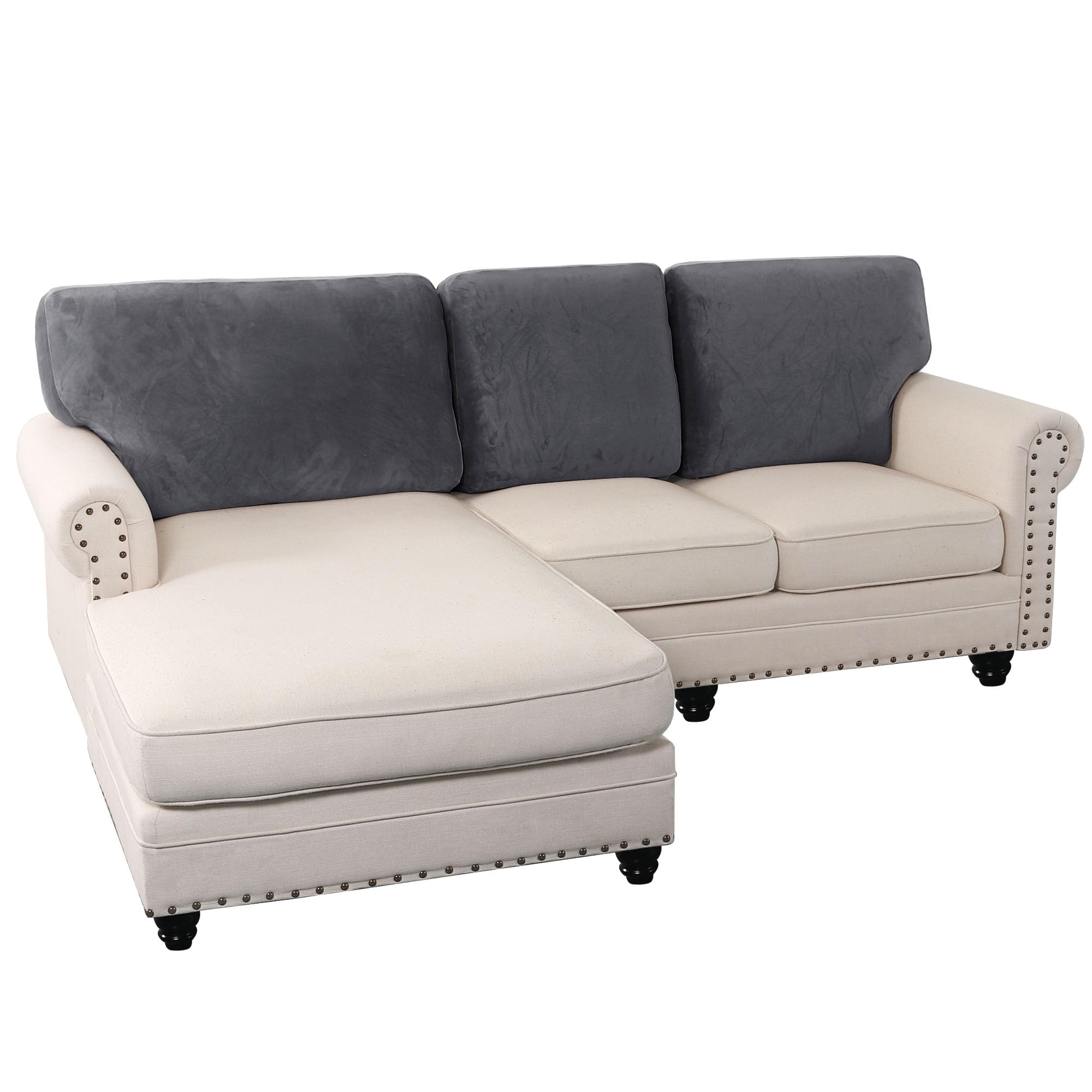 Amazon.com: PrinceDeco 3 Pieces Modern Velvet Backrest Covers for ...