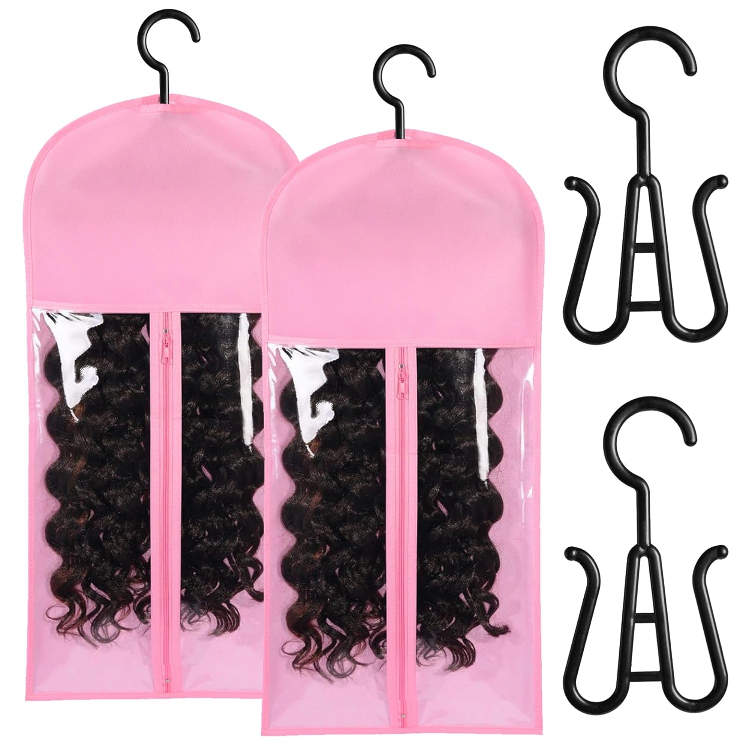 Amazon.com: 2PCS Wig Holder Wig Storage Portable Wig Bags Storage with ...