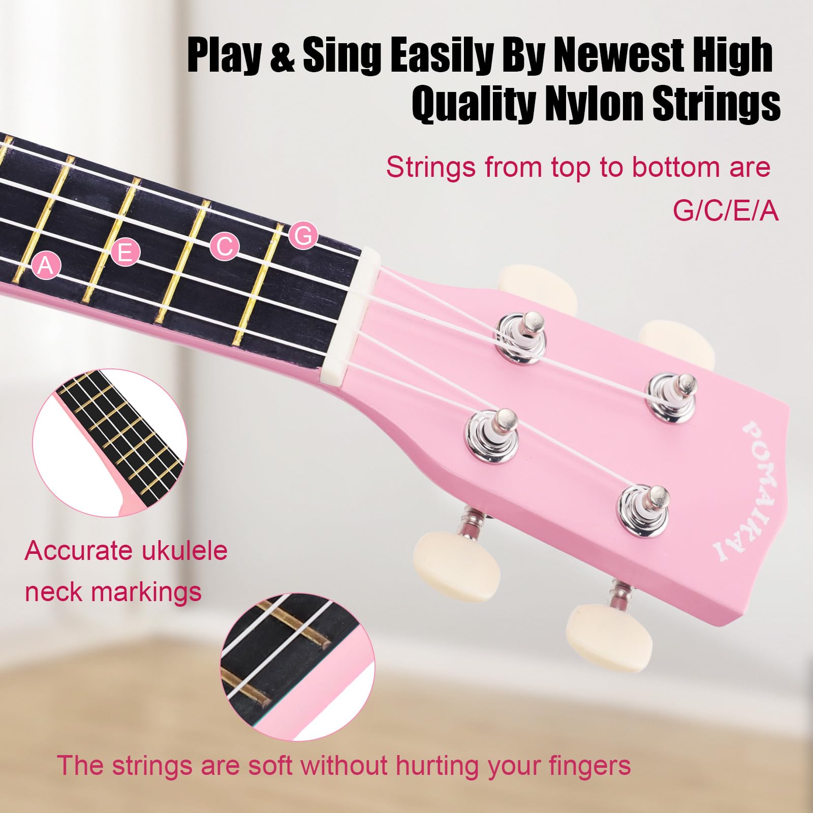 Snapklik.com : POMAIKAI Soprano Ukulele For Beginner 21 Inch Hawaii ...