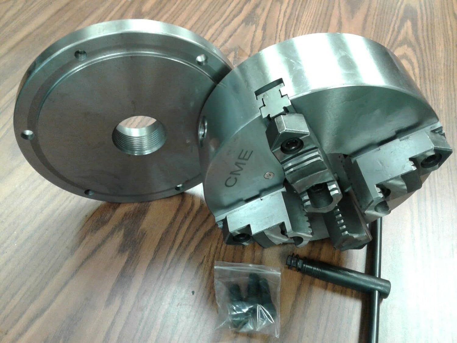 10" 4-JAW SELF-CENTERING CHUCK top & bottom reversible jaws 2-1/4"-8 ...