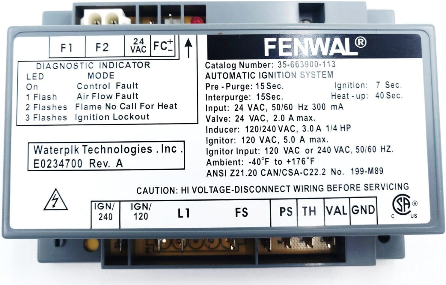 Fenwal Logo Fenwal Ignition Control Module 05 384201 750 EZkwip