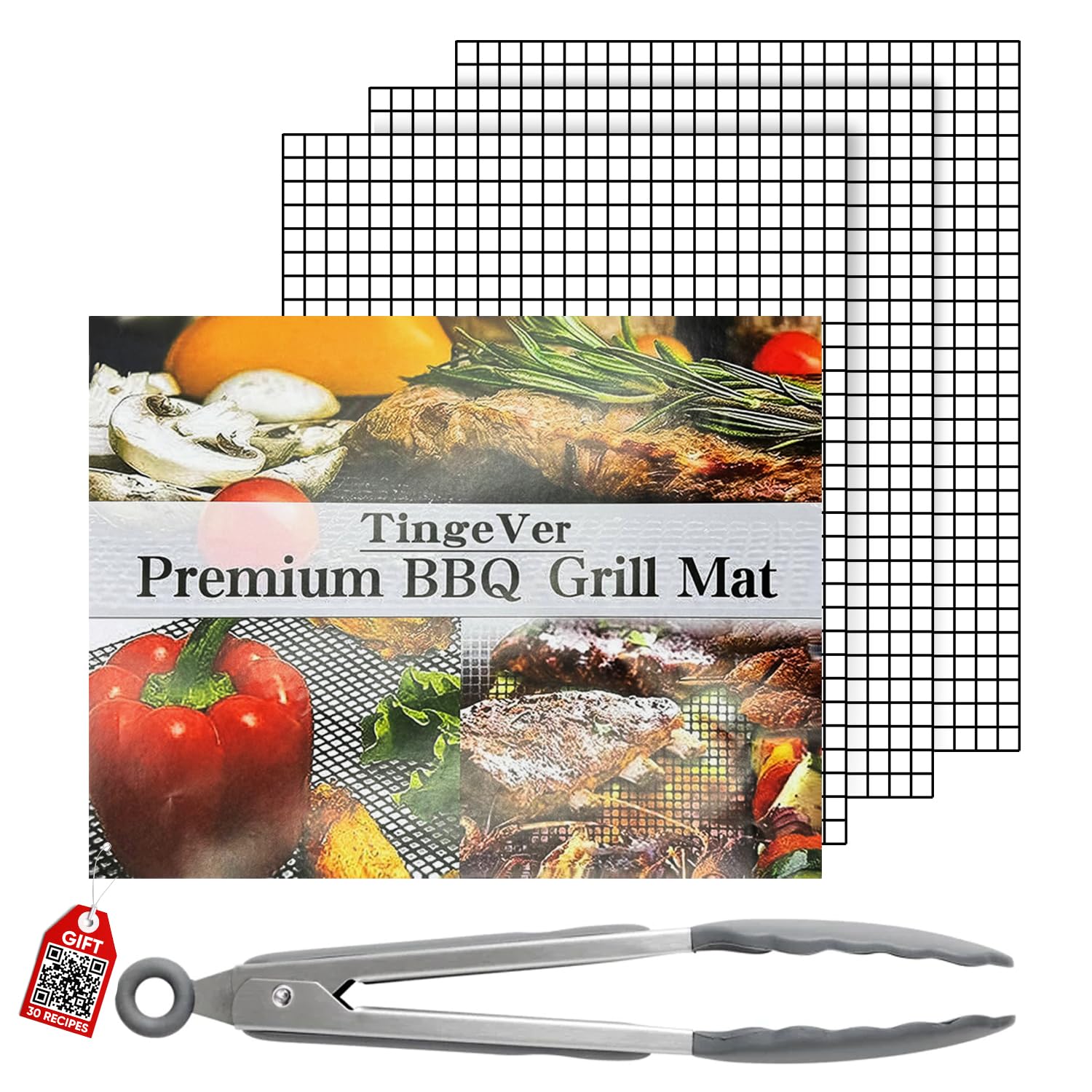 Snapklik.com : TingeVer - 5 Mesh Grill Mat + Tog + Code QR