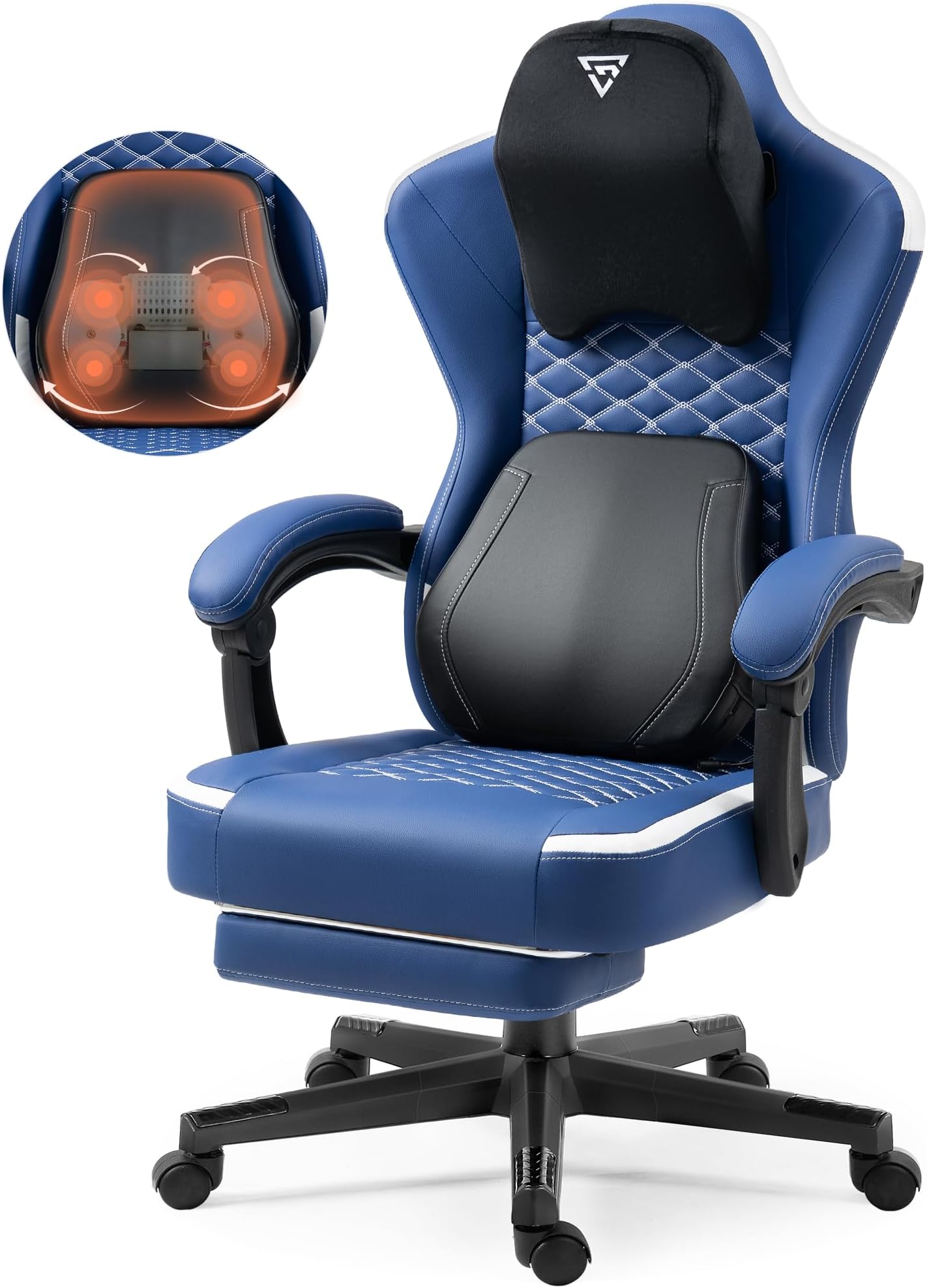 Vigosit Chaise de jeu avec soutien lombaire chauffant massant, chaise d ...