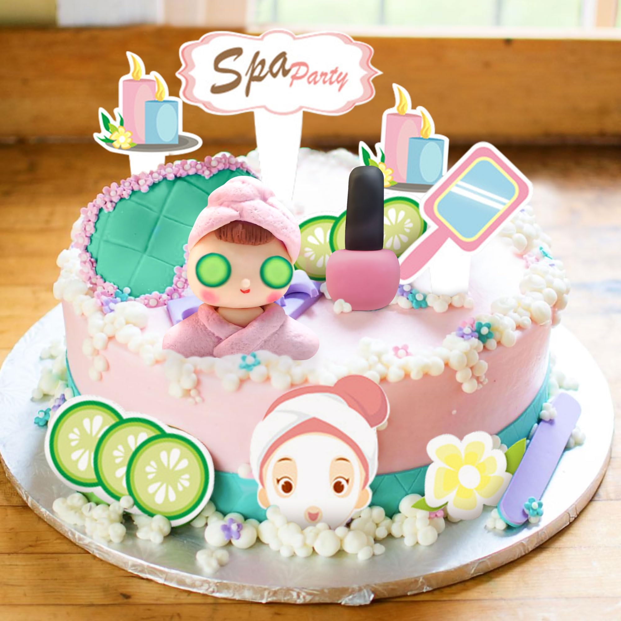 Snapklik.com : Spa Party Cake Topper Spa Party Cake Decoration Eye Mask ...