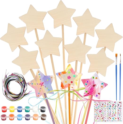 JIANGZHIB Pack of 12 Magic Wand Craft Set, Magic Wand Crafts Children's ...