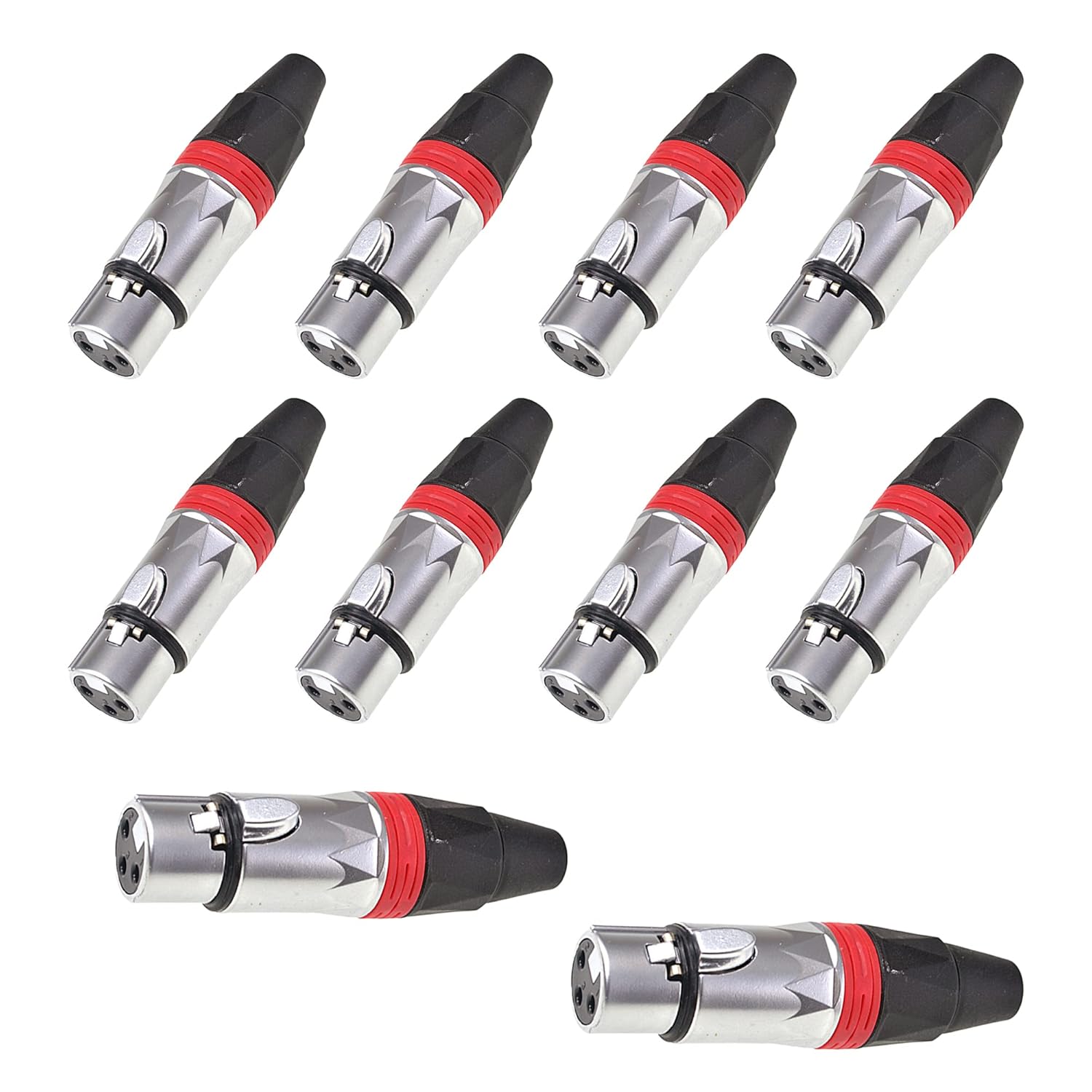 MX 3 Pin Mic Ext. Female Connector XLR Chrome Plated Made of Pure ...