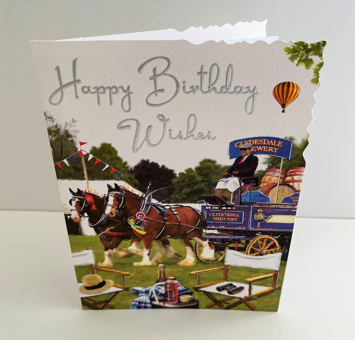 Jonny Javelin Male Happy Birthday Wishes Card - Shire Horses Dray Wagon ...