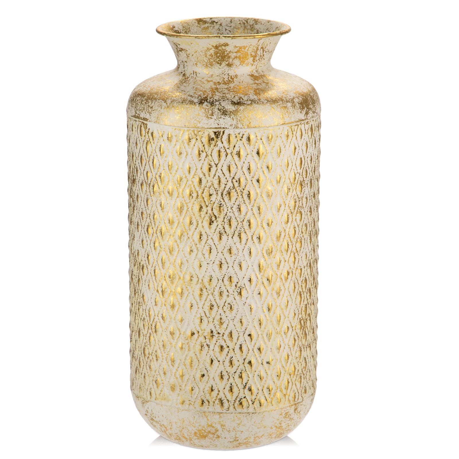Amazon.com: Flower Vase Rustic Metal Vase, 14" Gold Vintage Pattern ...
