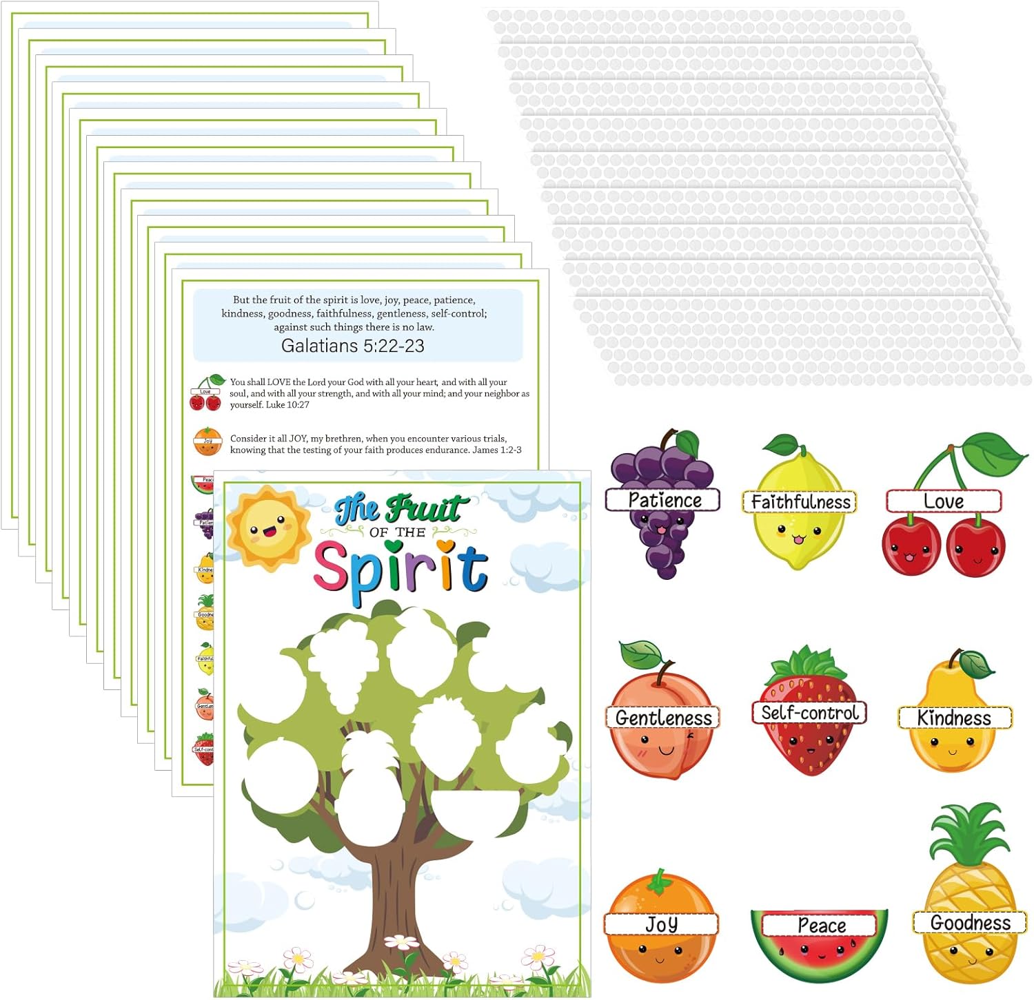 Amazon.com: Motipuns 24 Sets Fruit of The Spirit Game Craft for Kids 24 ...