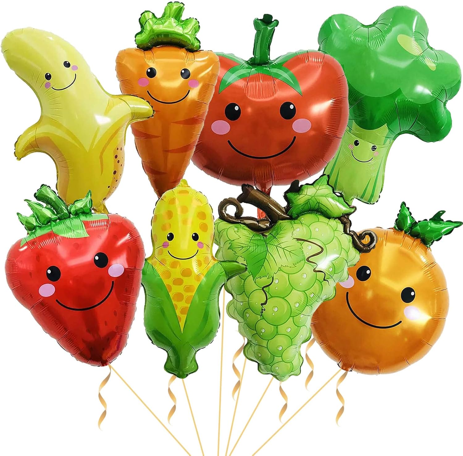 Amazon.com: 8 Pack Gaint Furit Vegetable Foil Balloons Cute Helium ...