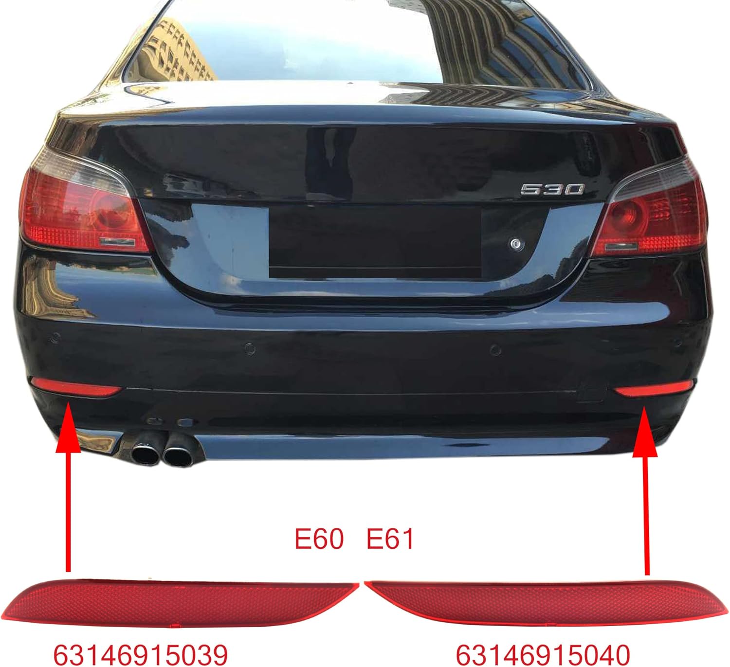 Amazon.com: BETRONG Rear Bumper Reflector Assembly Left & Right Pair ...