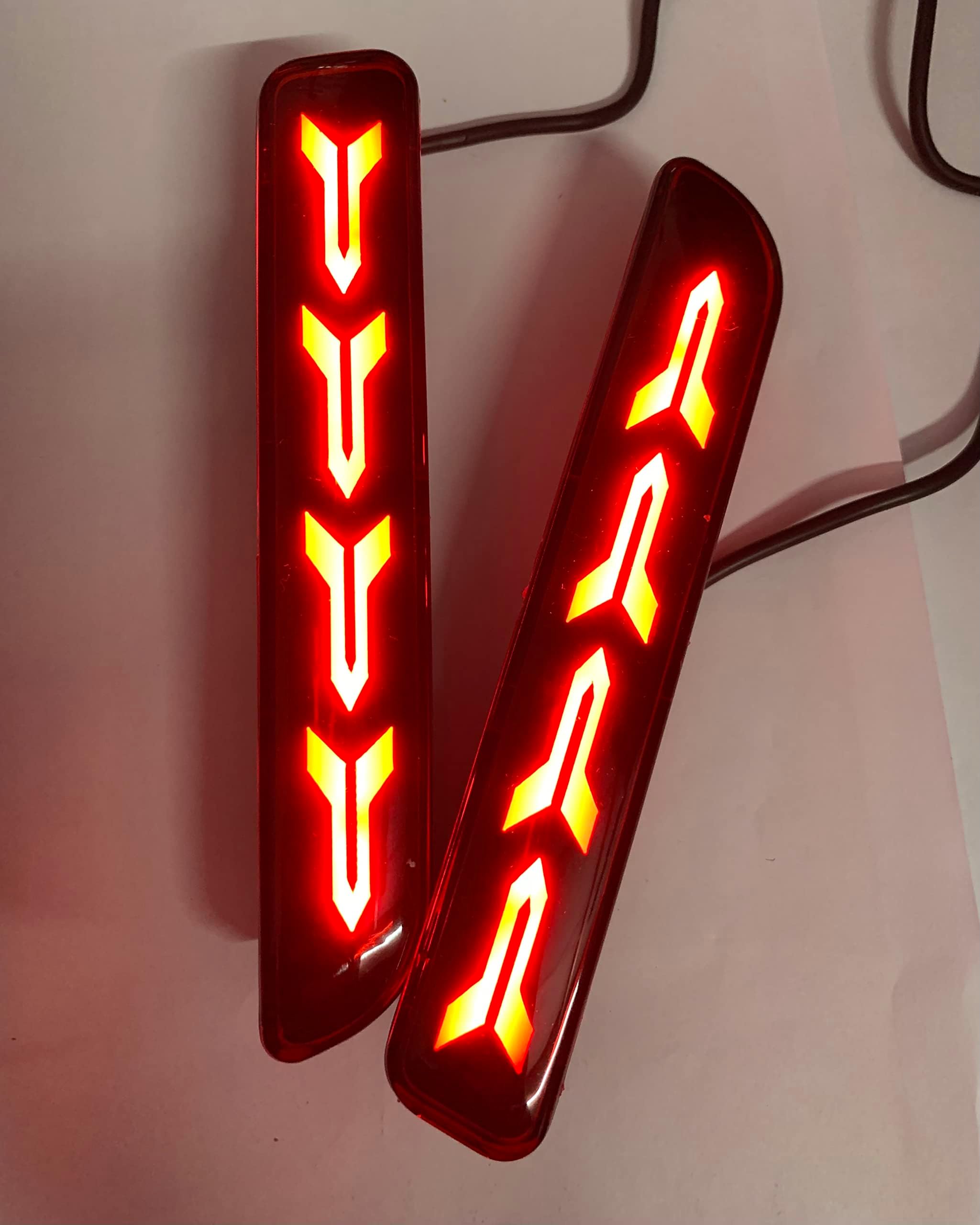 PRIKNIK Car Reflector LED Brake 6 Arrow Design Light for Bumper Rear ...