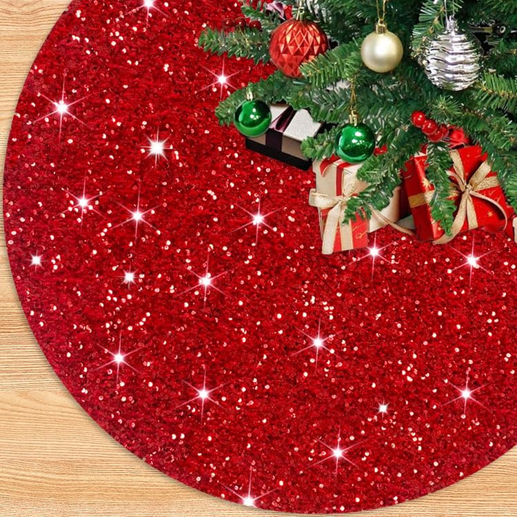 Amazon.com: PATYDEST Christmas Red Tree Skirt 21 Inch Luxury Velvet ...
