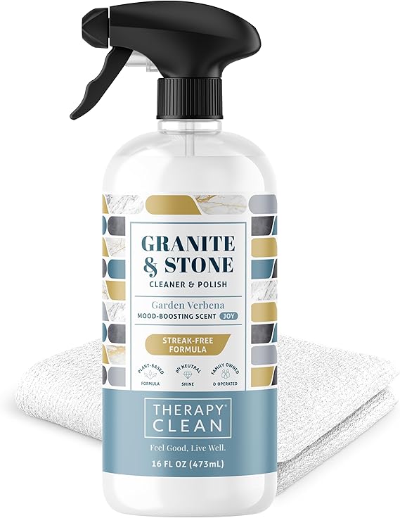 Therapy Daily Granite Cleaner and Polish with Large Microfiber Cloth ...
