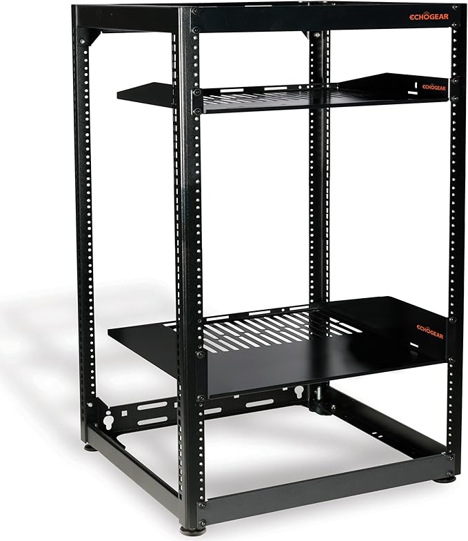 ECHOGEAR 20U Open Frame Rack for Servers & AV Gear - Wall Mountable ...