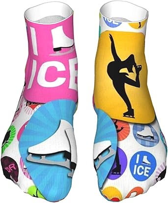 Novelty Crew Socks Ice Skating I Love Figure Skating Socks Funny Gifts ...
