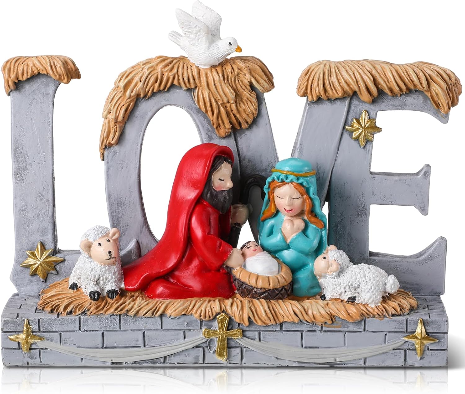 Amazon.com: Christmas Nativity Scene Figures, Holy Family Nativity ...