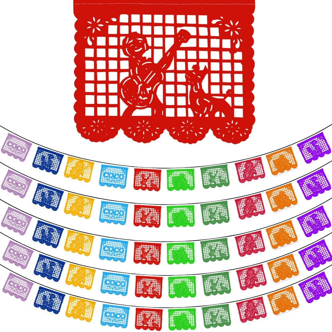 Amazon.com: Mexican Party Banners, Papel Picado Banner - Cinco de Mayo ...