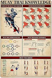 Amazon.com : Muay Thai Knowledge Metal Tin Signs Vintage Boxing Gym ...