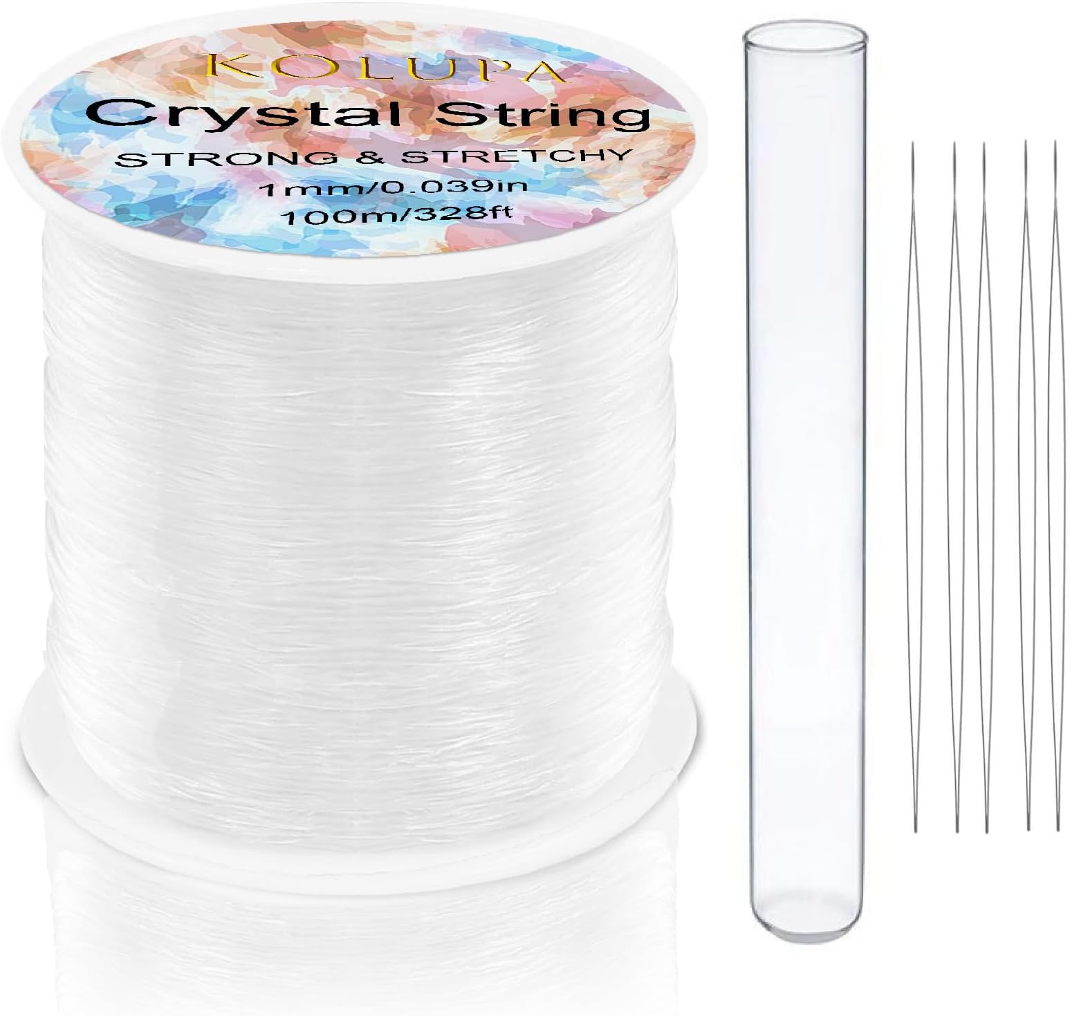 Amazon.com: LUTER 1mm Clear Bead Cord Crystal Elastic Stretchy Bracelet ...