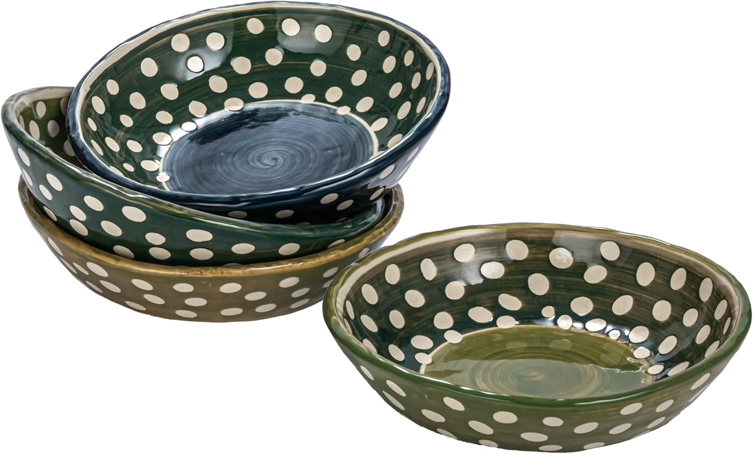 Amazon.com | Creative Co-Op Round Stoneware Bowl with 4 Dots Styles ...