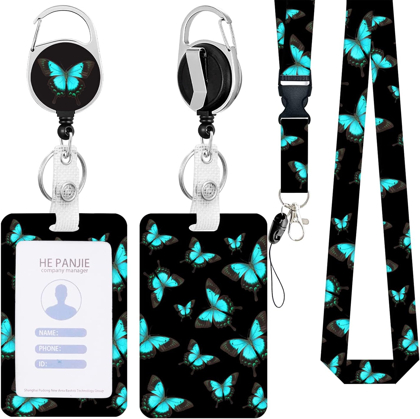 1 Piece Lanyard with ID Badge Card Holder Lanyard Card Set (Love Heart ...