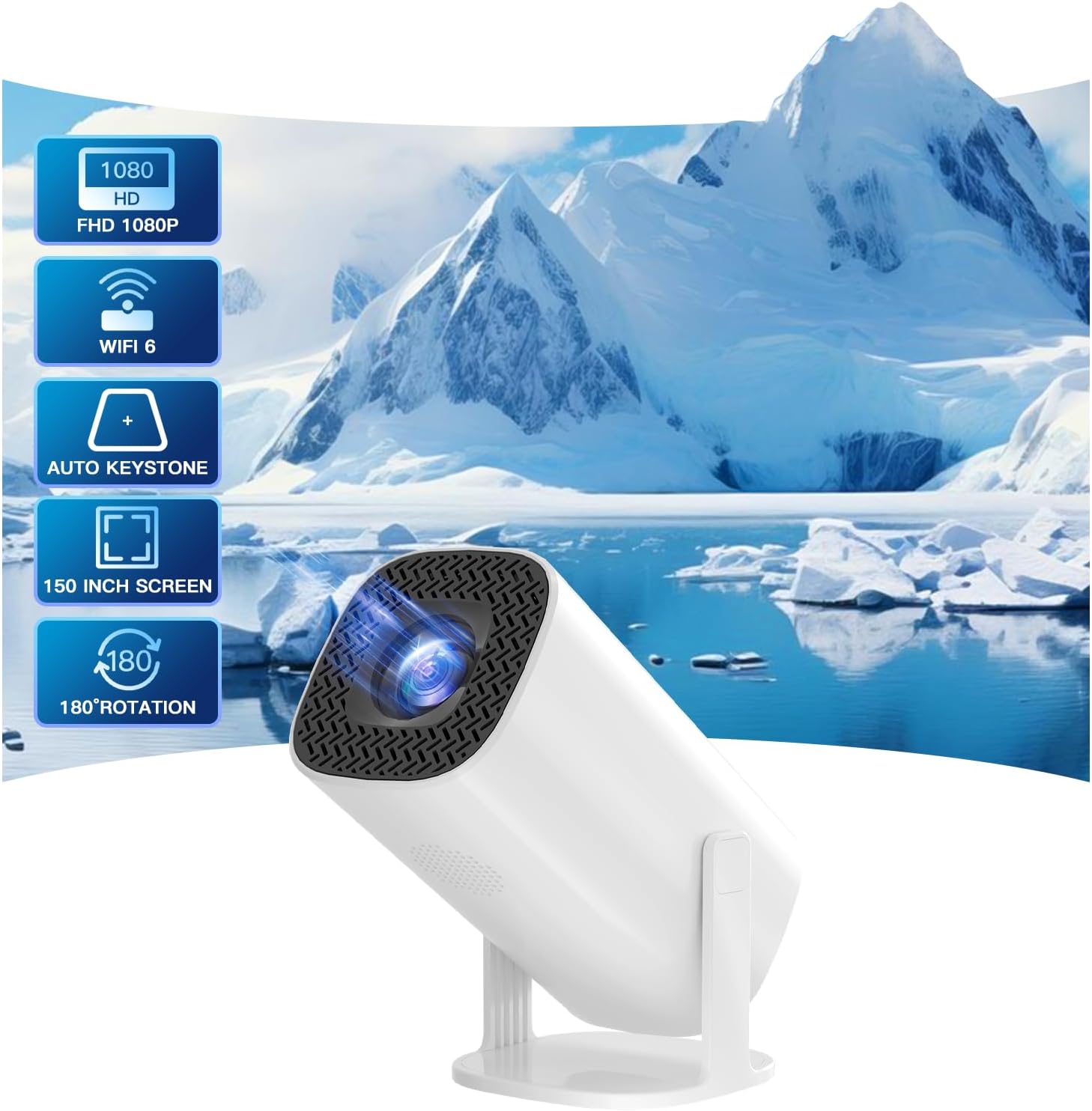 Amazon.com: Valieno Auto Keystone Correction Mini Portable Projector ...
