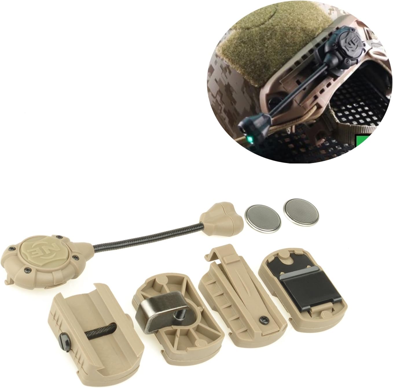 Amazon.com: Night evolution Element Airsoft Tec MPLS2 Helmet Lighting ...