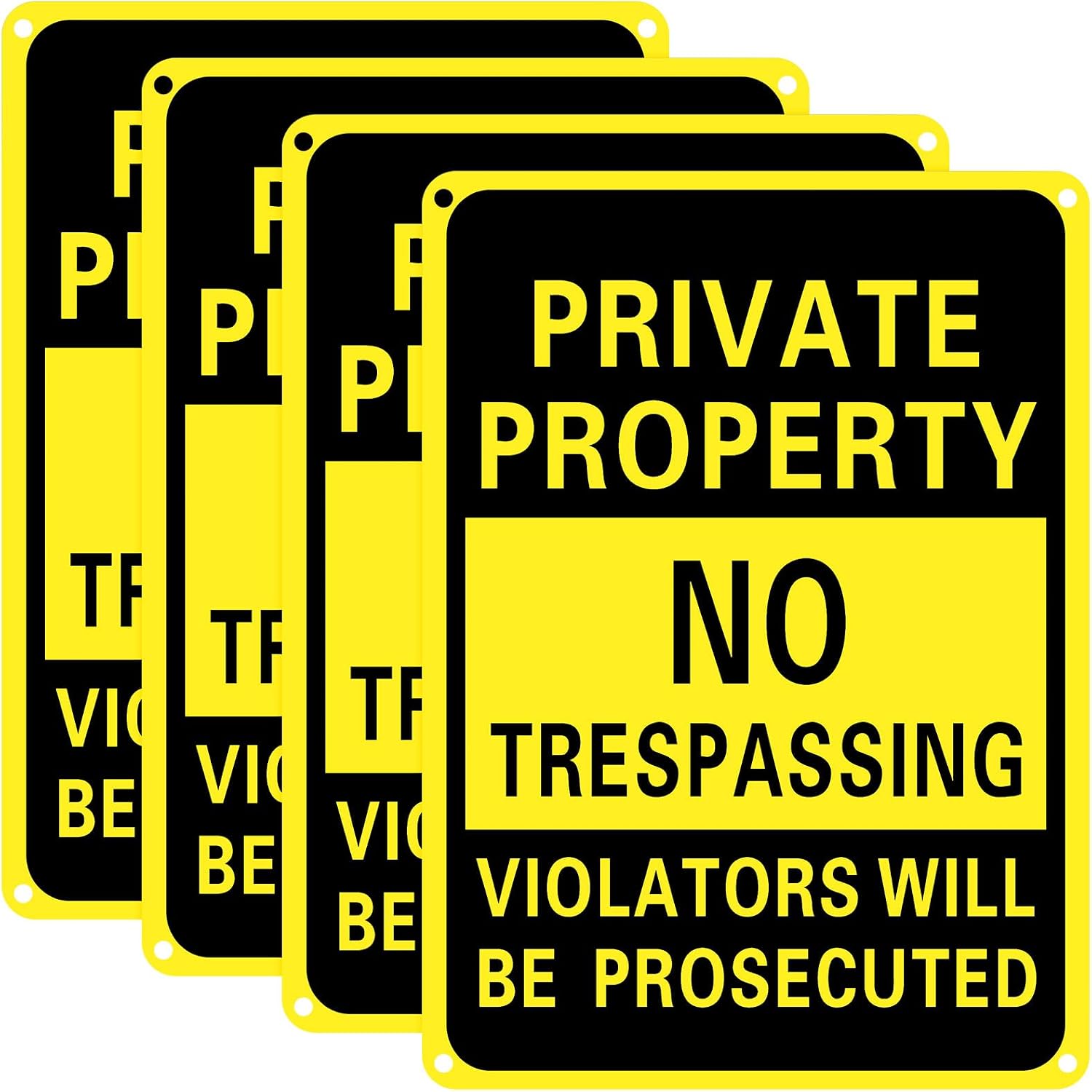 Amazon.com: Yaocom 4 Pcs Private Property No Trespassing Signs ...