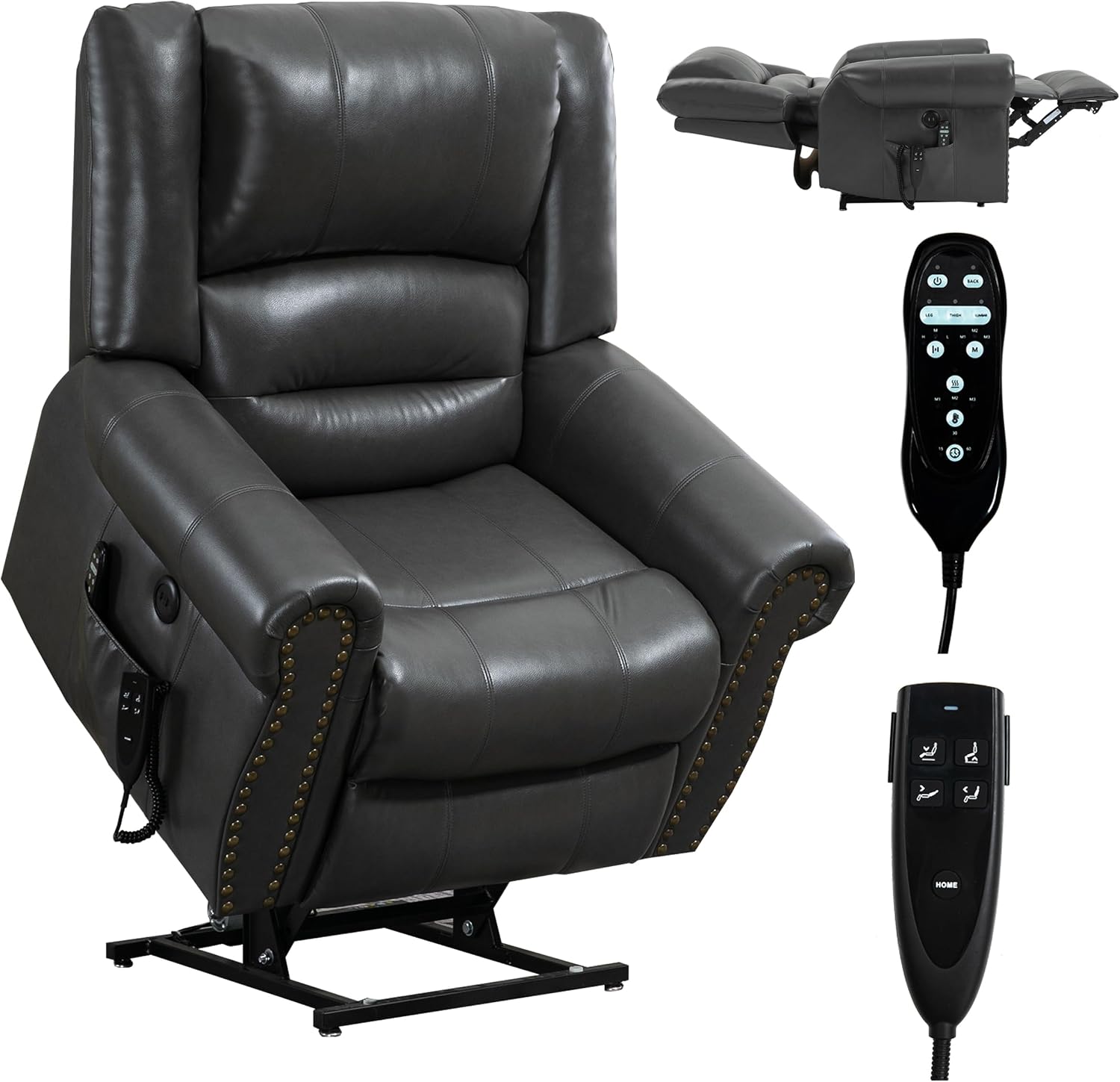 Amazon.com: Dual Motor Power Lift Chair, Lay Flat Recliner Chair ...