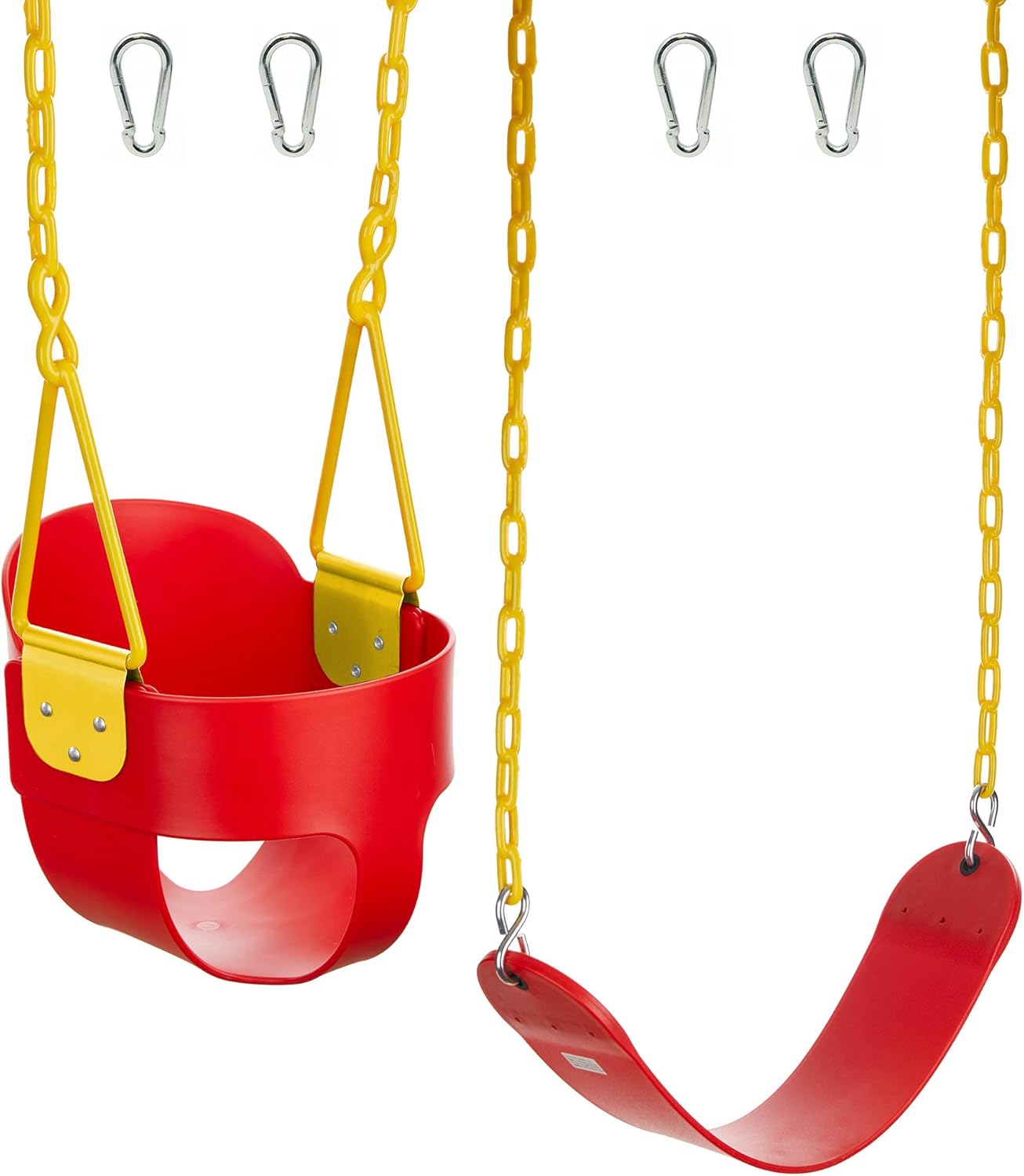 Amazon.com: Combo - Deluxe High Back Full Bucket Swing (Triangle and ...