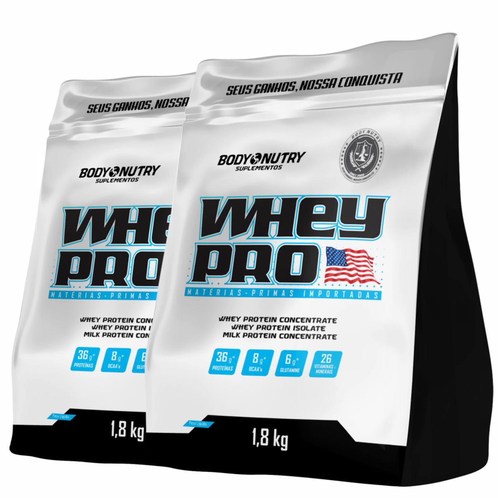 Kit 2x Whey Pro Protein Isolado e Concentrado 36g proteina 1,8KG ...