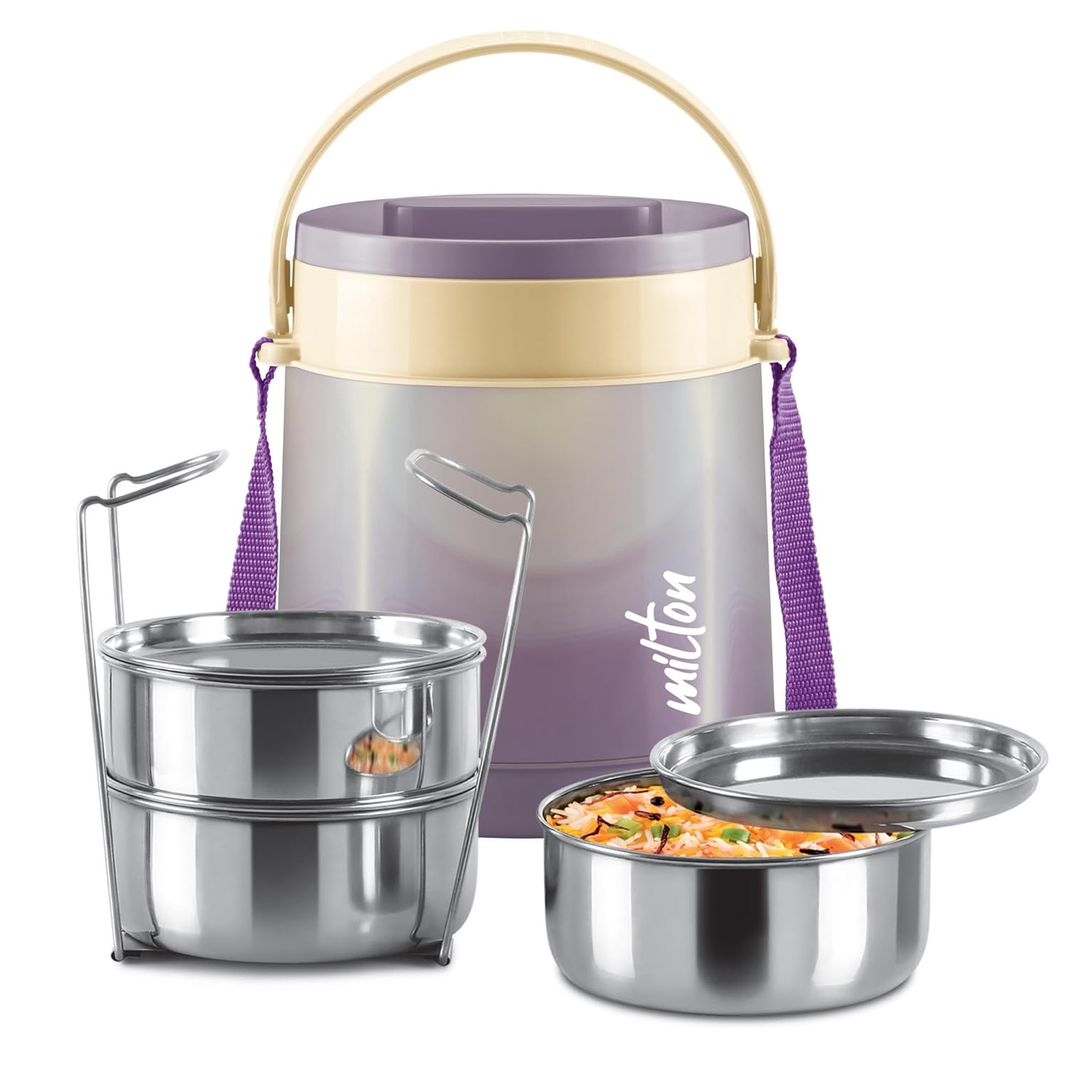 Buy MILTON Gradient Tiffin 3 Stainless Steel Tiffin with Lifter, 3 ...