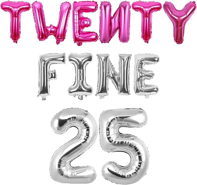 Amazon.com: Wonmelody 25th Birthday Decorations for Women Twenty Five ...
