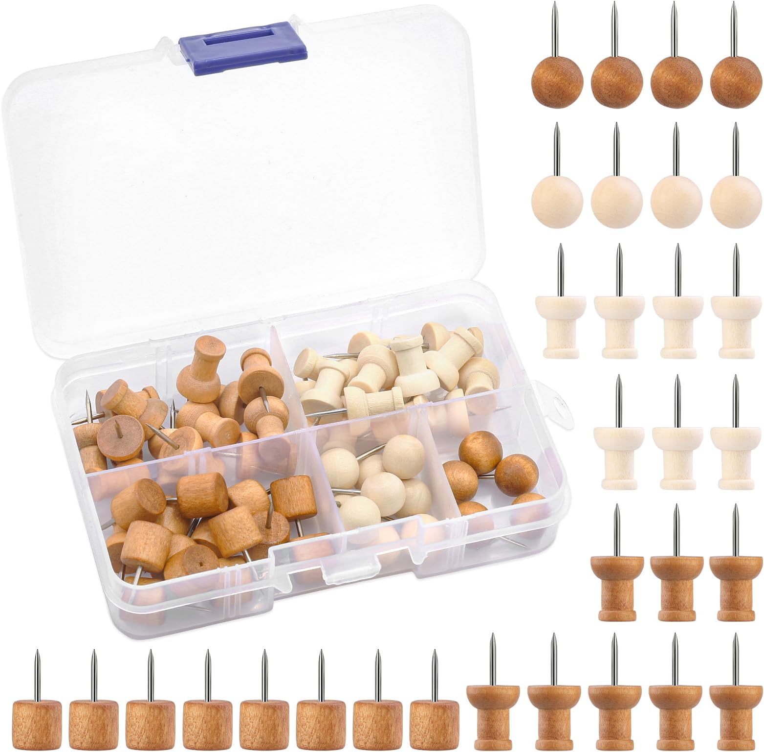 Amazon.com: U Brands Wood Push Pins, Walnut, 20-Count (2096U06-24 ...