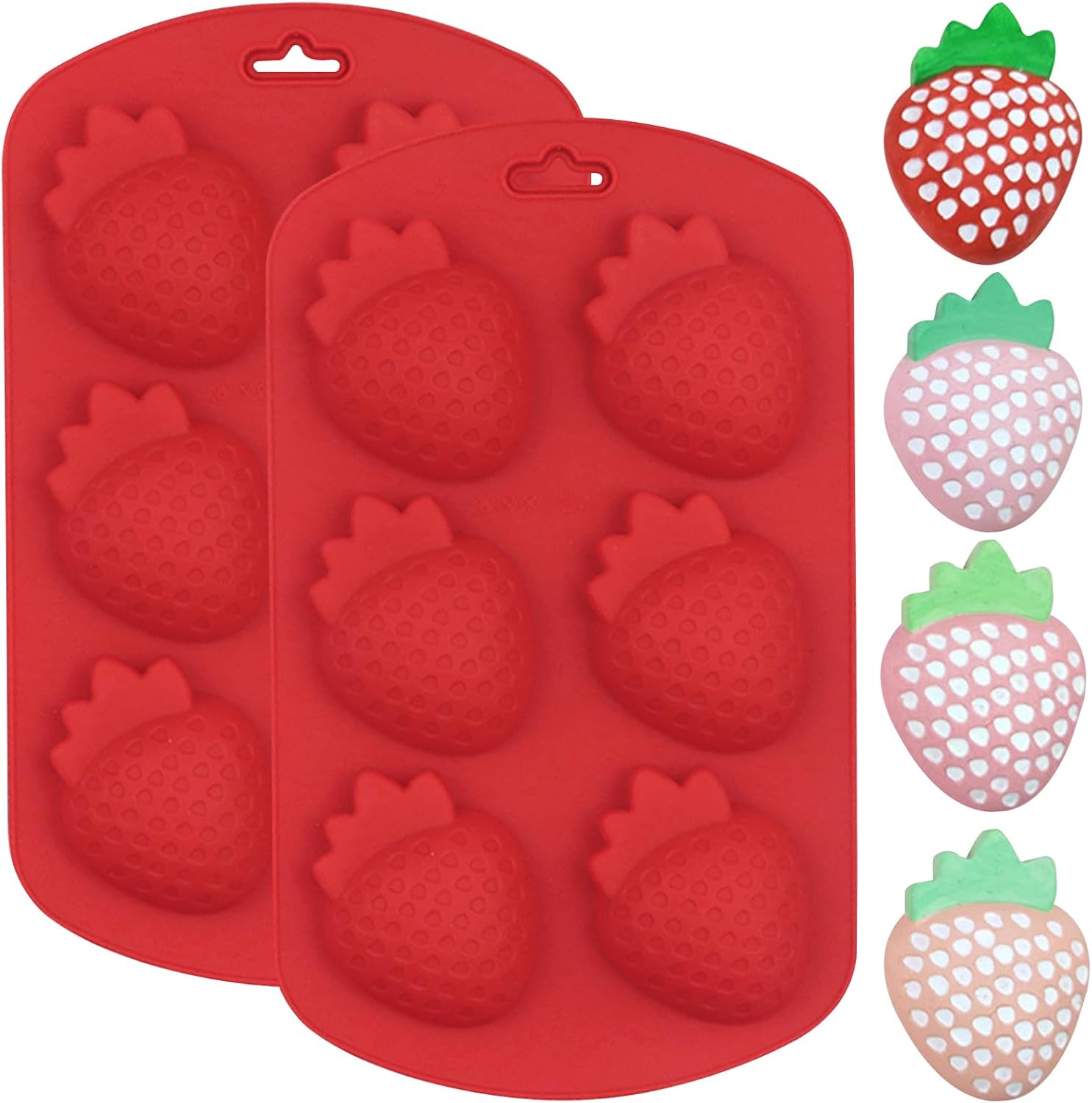 Amazon.com: 3D Strawberry Baking Mold for Chocolate, 6-Cavity ...