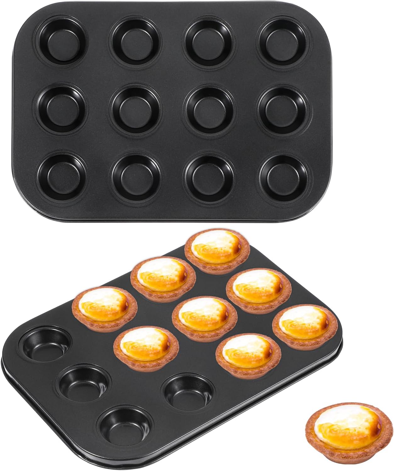 Amazon.com: Nogeqi Stainless Steel Muffin Pan for Baking, Round Cupcake ...